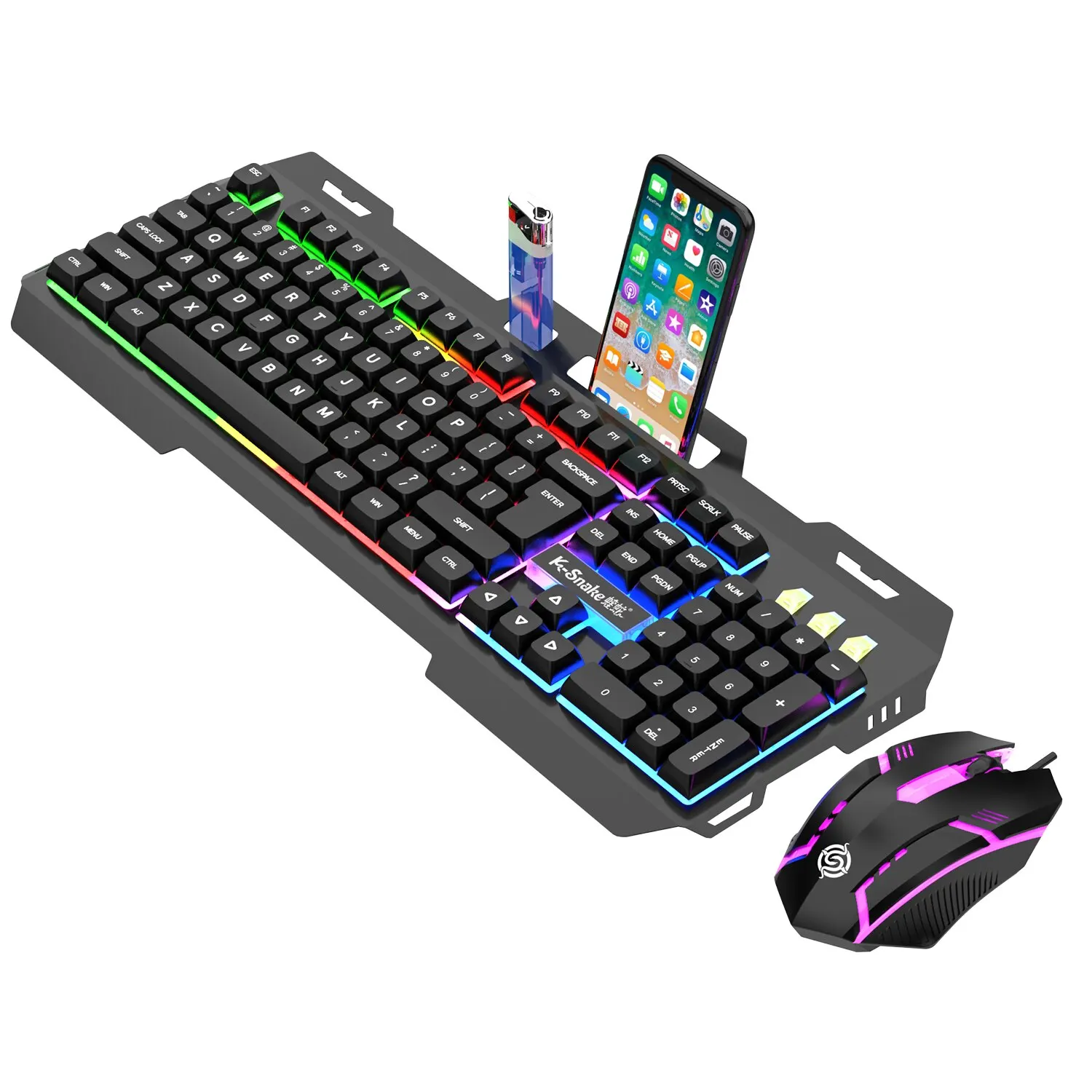 Wired-Game-Keyboard-e-Mouse-Combo-RGB-LED-Backlit-Teclado-com-M-o-Resto ...