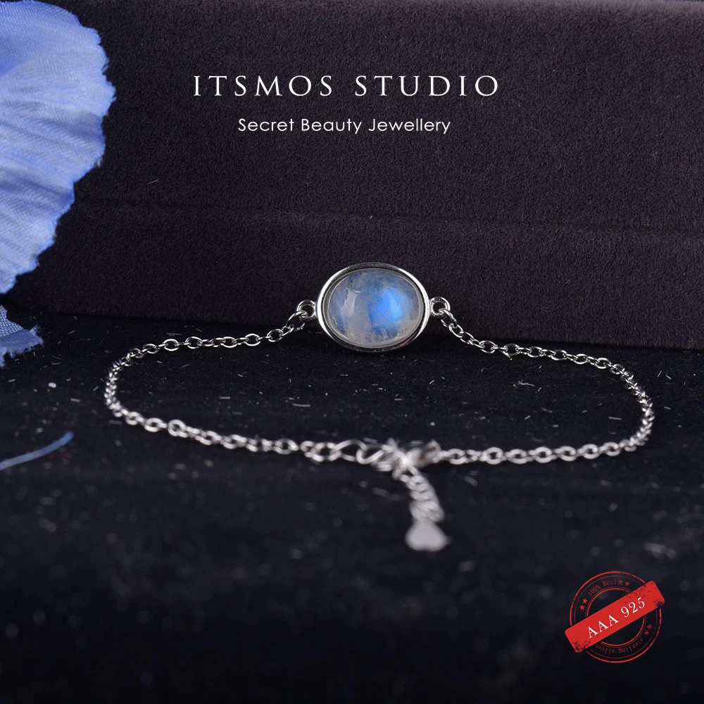 Itsmos-s925-Sterling-Silber-Mondstein-Armband-starkes-blaues-Licht ...