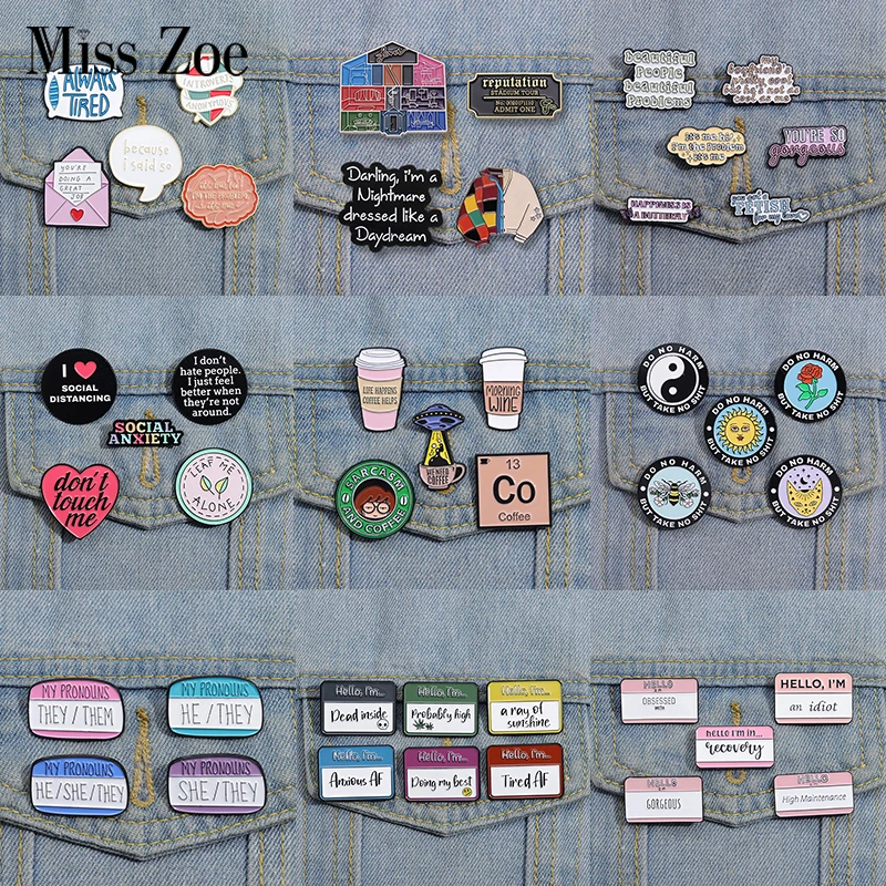 Fun-Quotes-Set-Enamel-Pins-Custom-Doing-My-Best-Brooches-Lapel-Badges ...