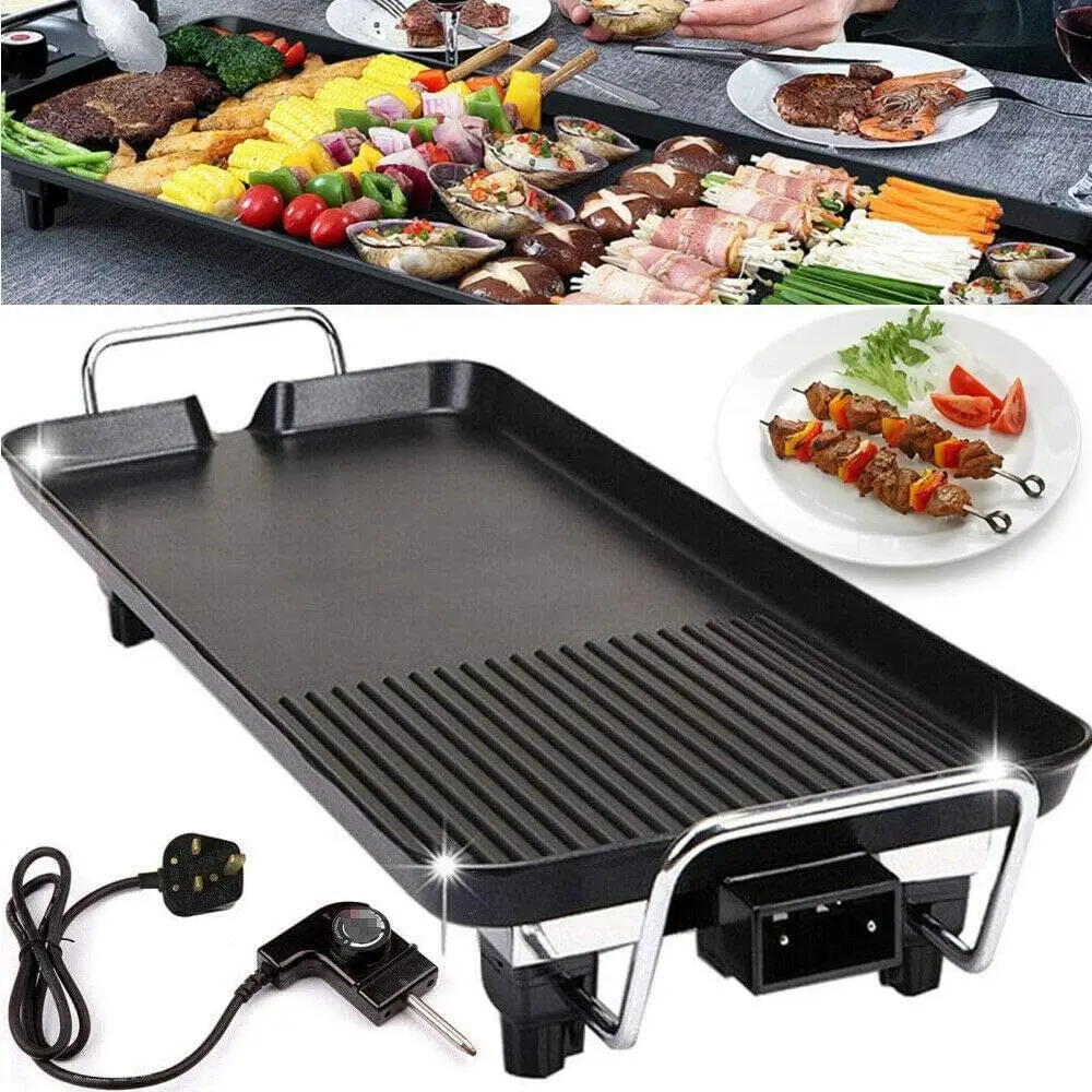 Electric-Table-Top-Grill-Portable-Barbecue-Grill-Non-Stick-Teppanyaki ...