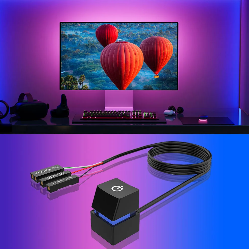 La couleur verte 2m Colorful LED Lights Computer Desktop Switch PC ...