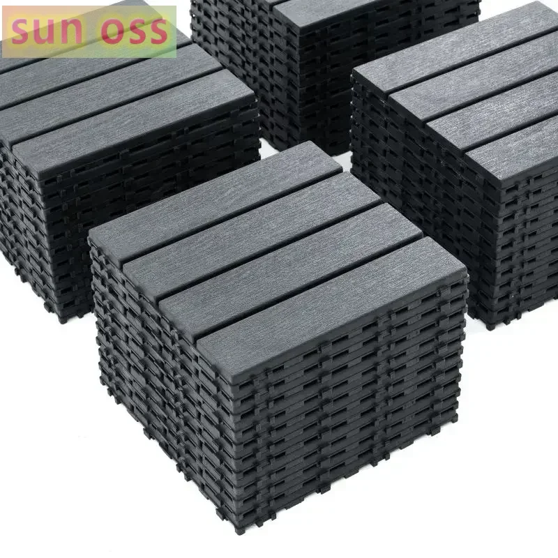 Plastic-Interlocking-Deck-Tiles-44-Pack-Patio-12-x12-Square-Waterproof ...