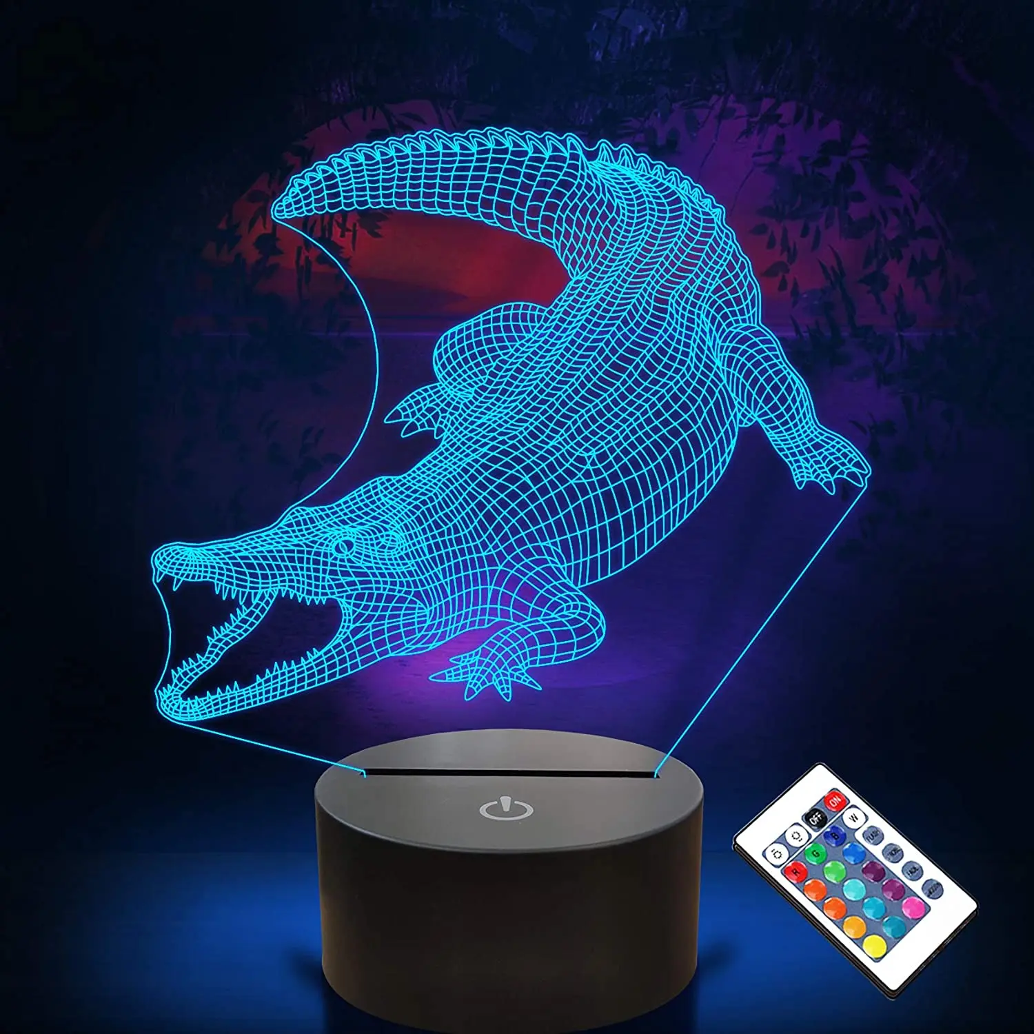 Crocodile Gift, 3d Alligator Night Light For Children With Remote ...