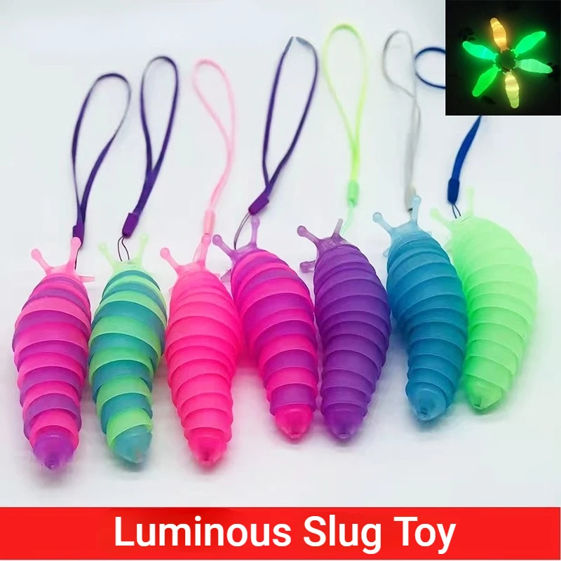 New Fluorescence Articulated Slug Flexible 3d Fidget Slug Toy Fidget ...