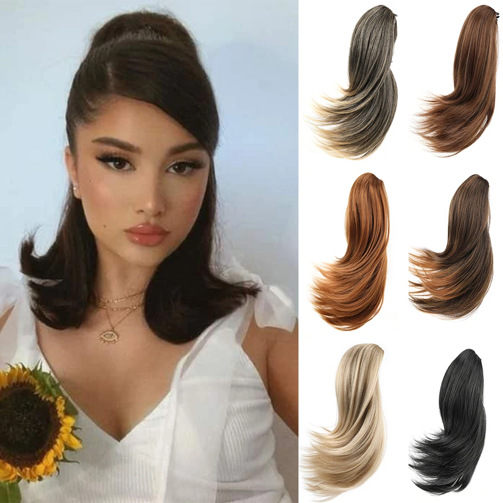 Claw-Clip-in-Hairpiece-Short-Ponytail-Extension-Wavy-Ponytail-Hair ...