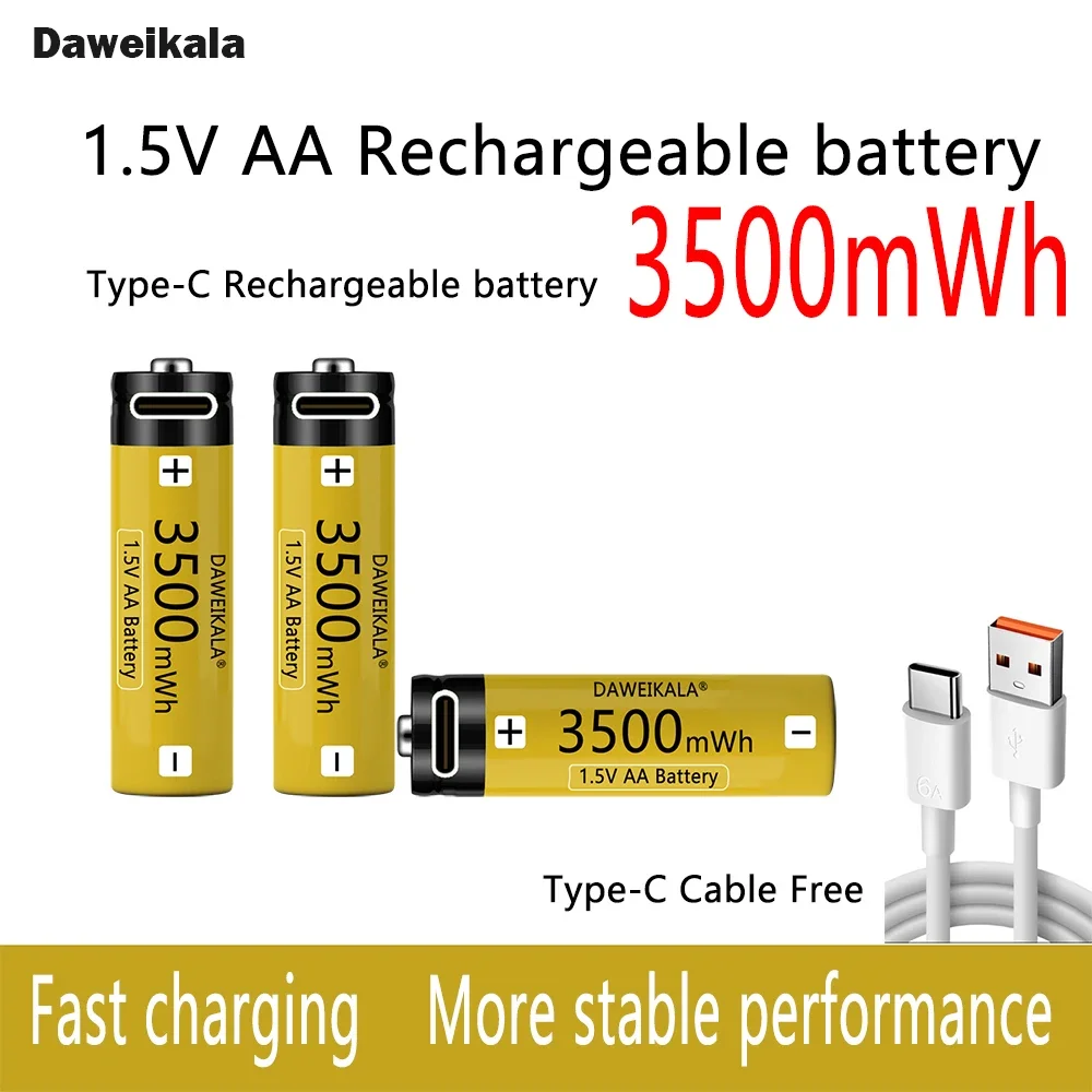 USB-Direct-Charging-AA3500mAh-Rechargeable-Battery-Zinc-Nickel-1-5V ...