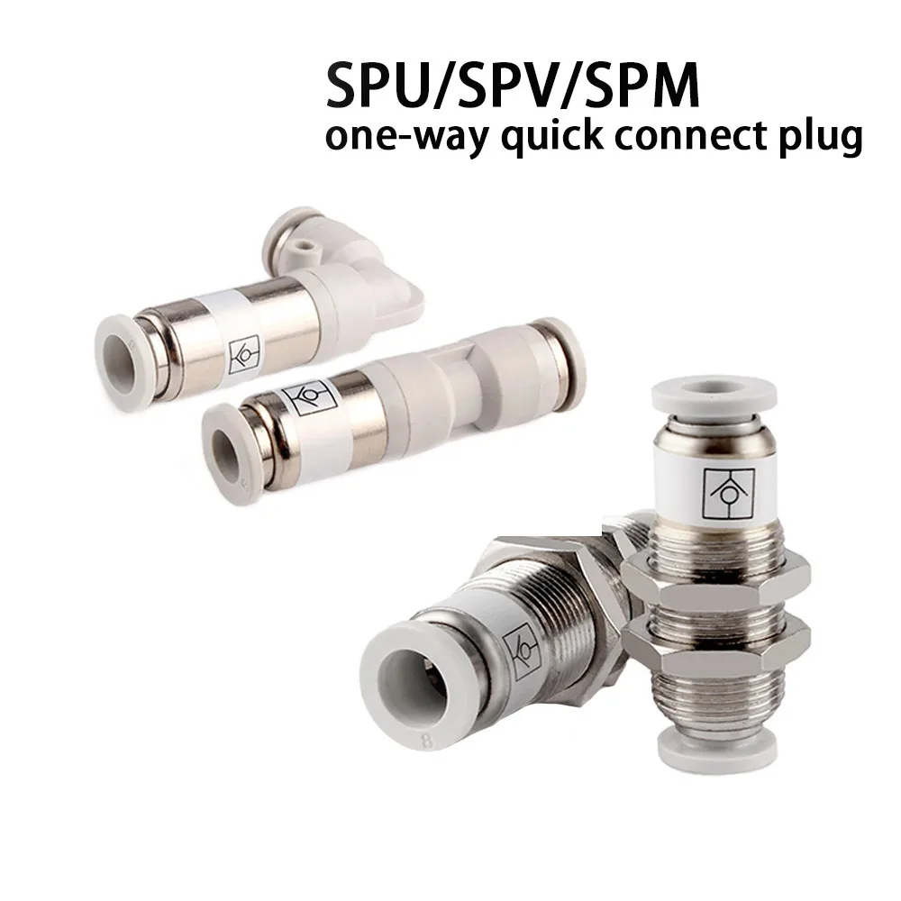Pneumatic-Check-Valve-SPU-SPV-SPM-White-Straight-Pipe-L-Shaped-Bulkhead ...