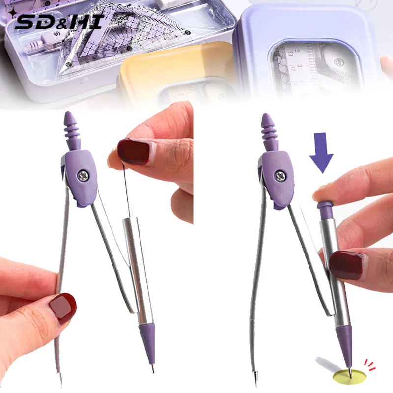 8-Piece Set Of Measuring Rules For Students Including Compass Measuring ...
