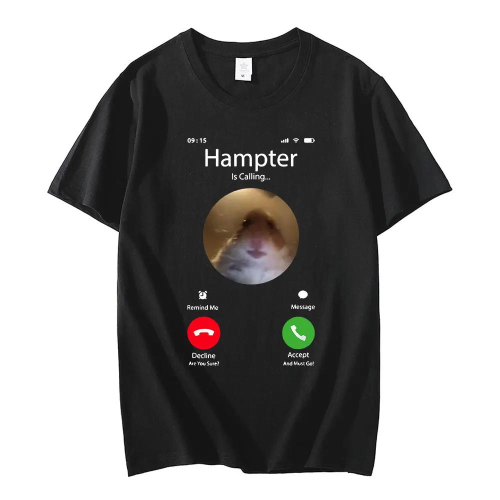 Dank Meme Hamster Staring Front Camera Hampter Calling T-shirt Fashion ...