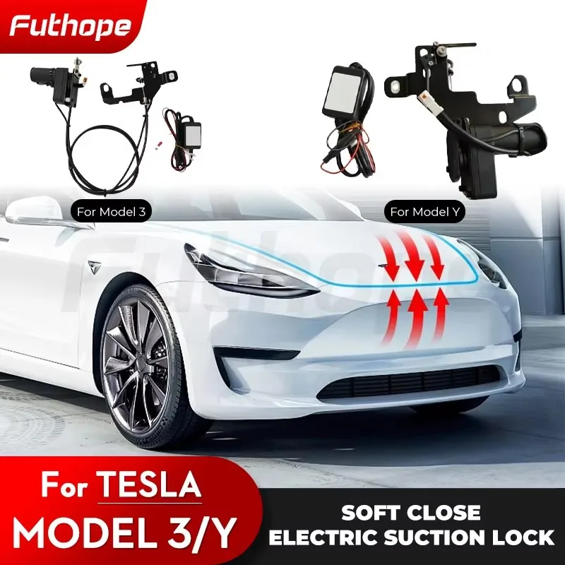Futhope-Front-Spare-Box-Electric-Lock-Soft-closing-for-Tesla-Model-3-Y ...