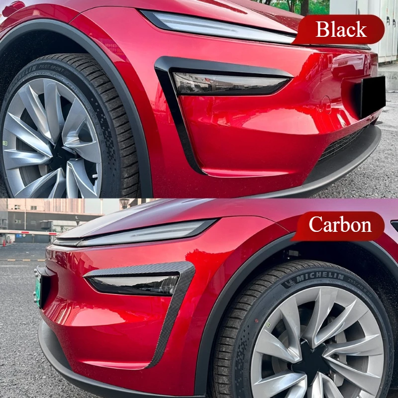For Tesla Model Y Juniper 2025 Front Bumper Fog Lamp Wind Knife Spoiler ...