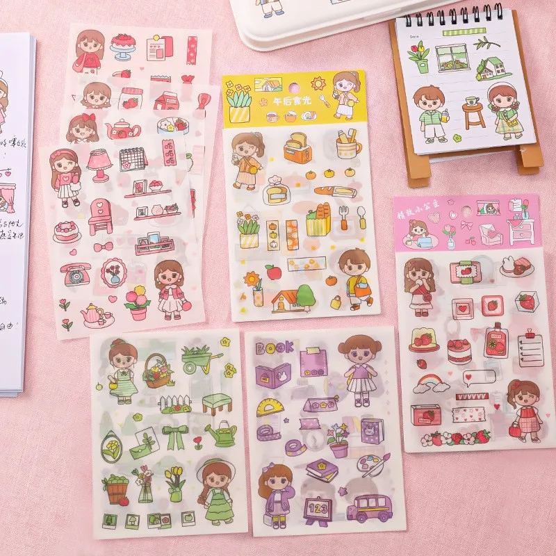 6-Packs-of-24-Sheets-in-Total-Cute-Girl-Hand-Account-Stickers-DIY ...