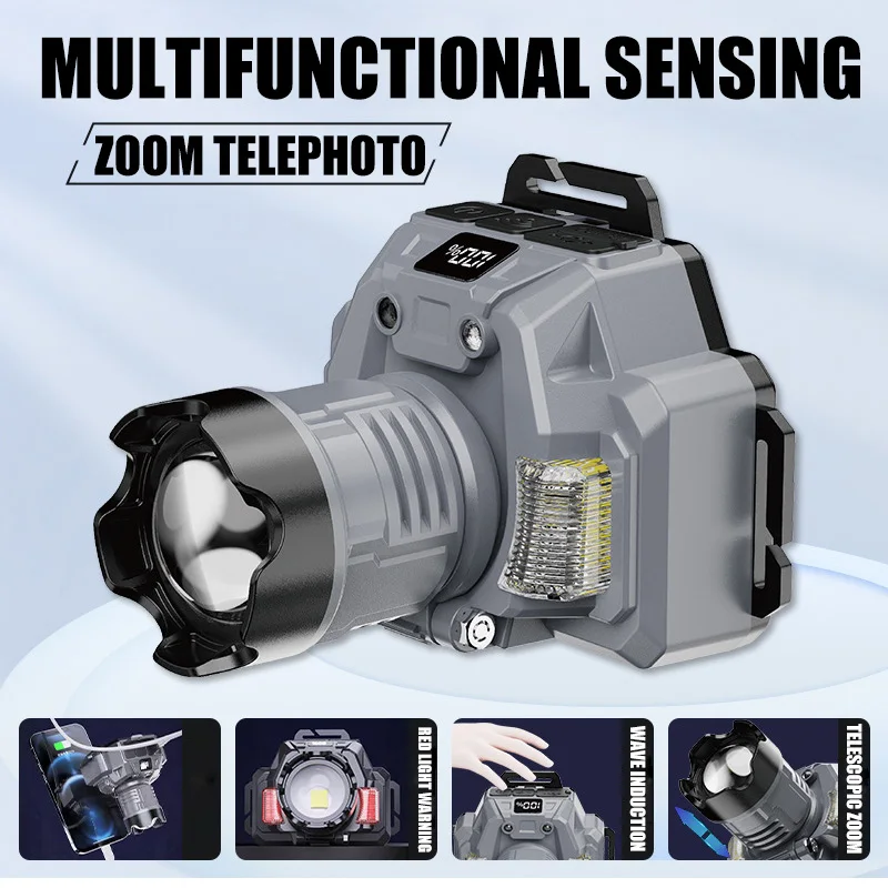 Multi-Functional-Strong-Light-Type-c-Charging-Induction-Headlight-with ...