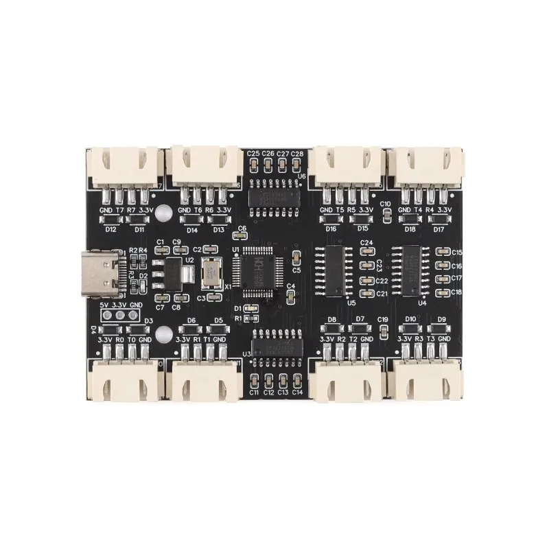 USB to 8 RS232 Serial Module CH348 High Speed Multi-UART Hub