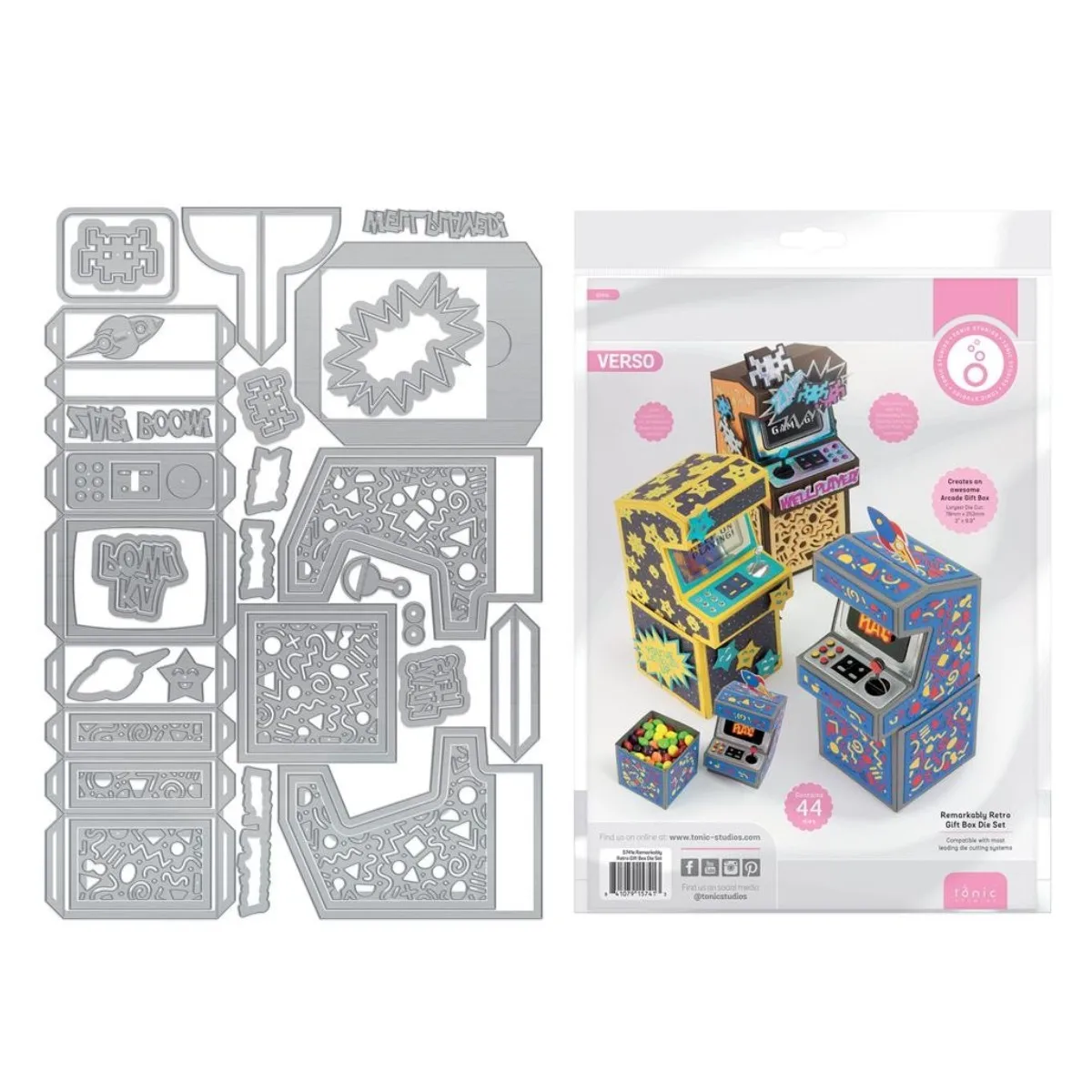 RETRO-ARCADE-GIFT-BOX-cutting-Dies-crafts-molds-diy-scrapbooking-stamp ...