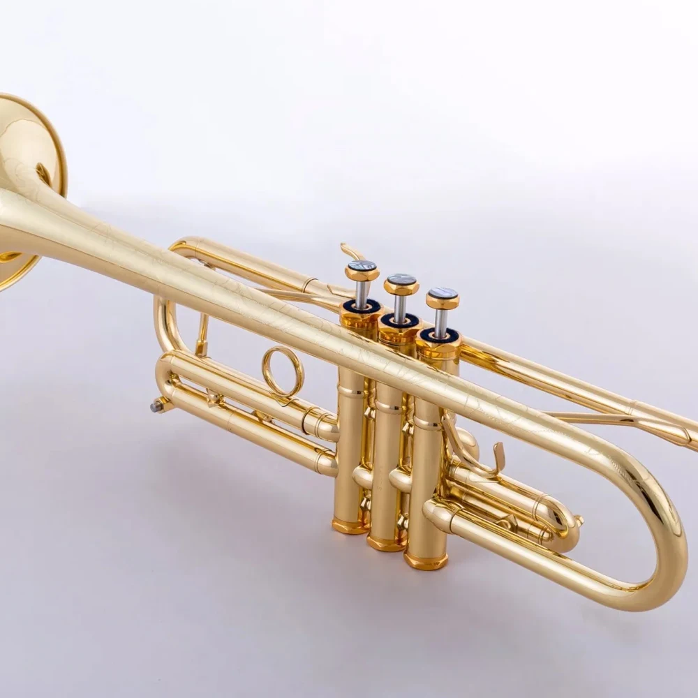 High-end-gold-B-flat-trumpet-integrated-hand-carved-abalone-concealed ...