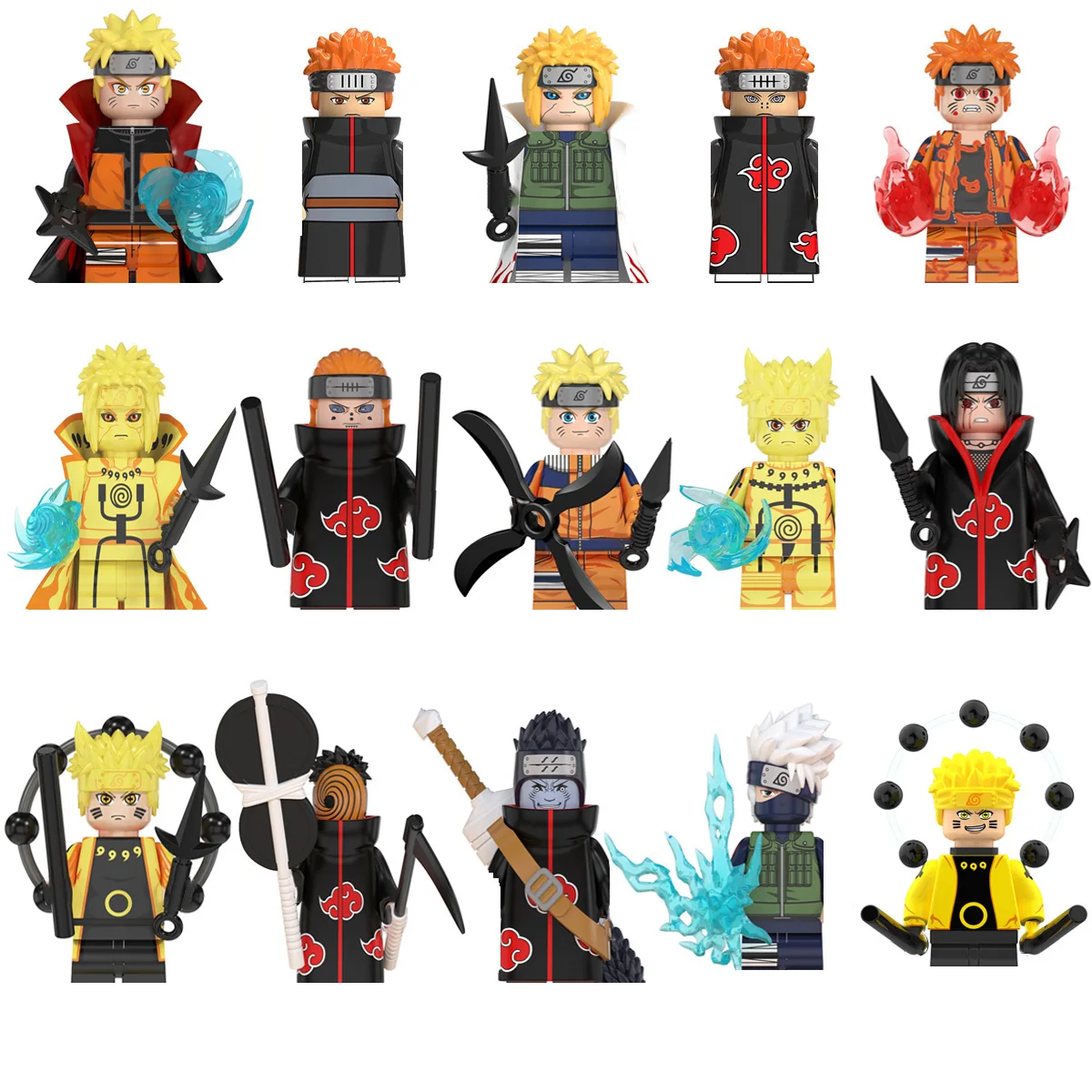 Anime-Naruto-Building-Blocks-Sasuke-Kakashi-Madara-Zetsu-Might-Guy-Rock ...