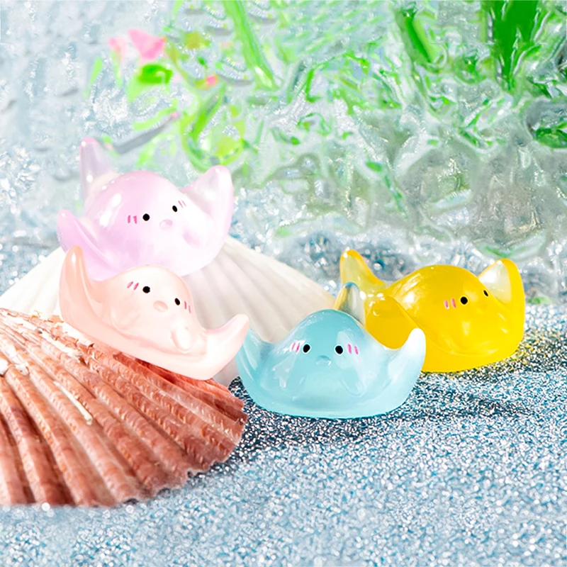 Luminous Mini Cute Colorful Animals Miniatures Figurine Micro Landscape ...