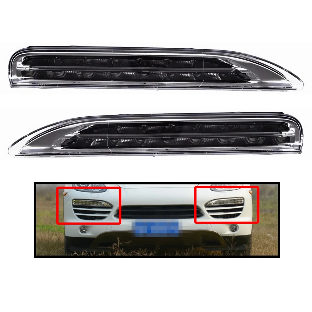 LED-DRL-For-Porsche-Cayenne-2011-Day-Running-Lights-Front-Turn-Signal ...