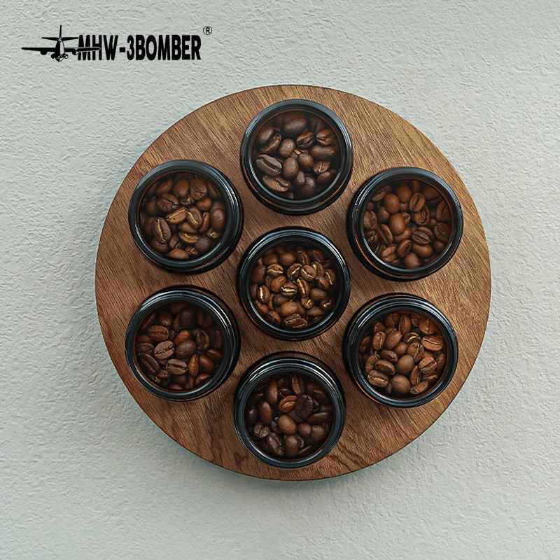 빈티지 커피 콩 보관 용기 시크한 주방 설탕 그릇 뚜껑 액세서리 에스프레소 디스트리뷰터 바리스타 도구 8 개 세트