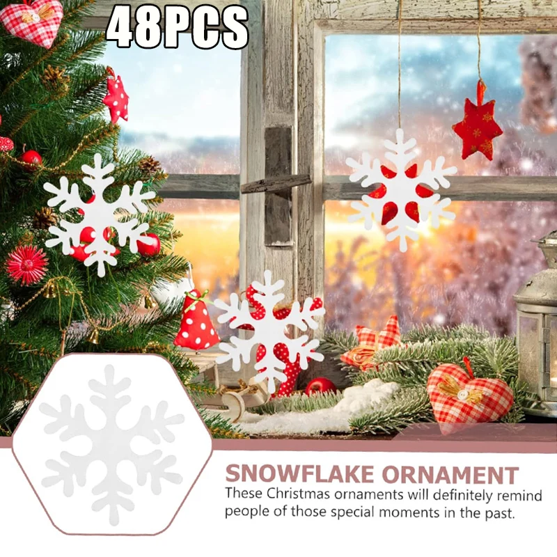 48pcs Large Snowflakes Ornaments Plastic Snowflake Decorations for ...