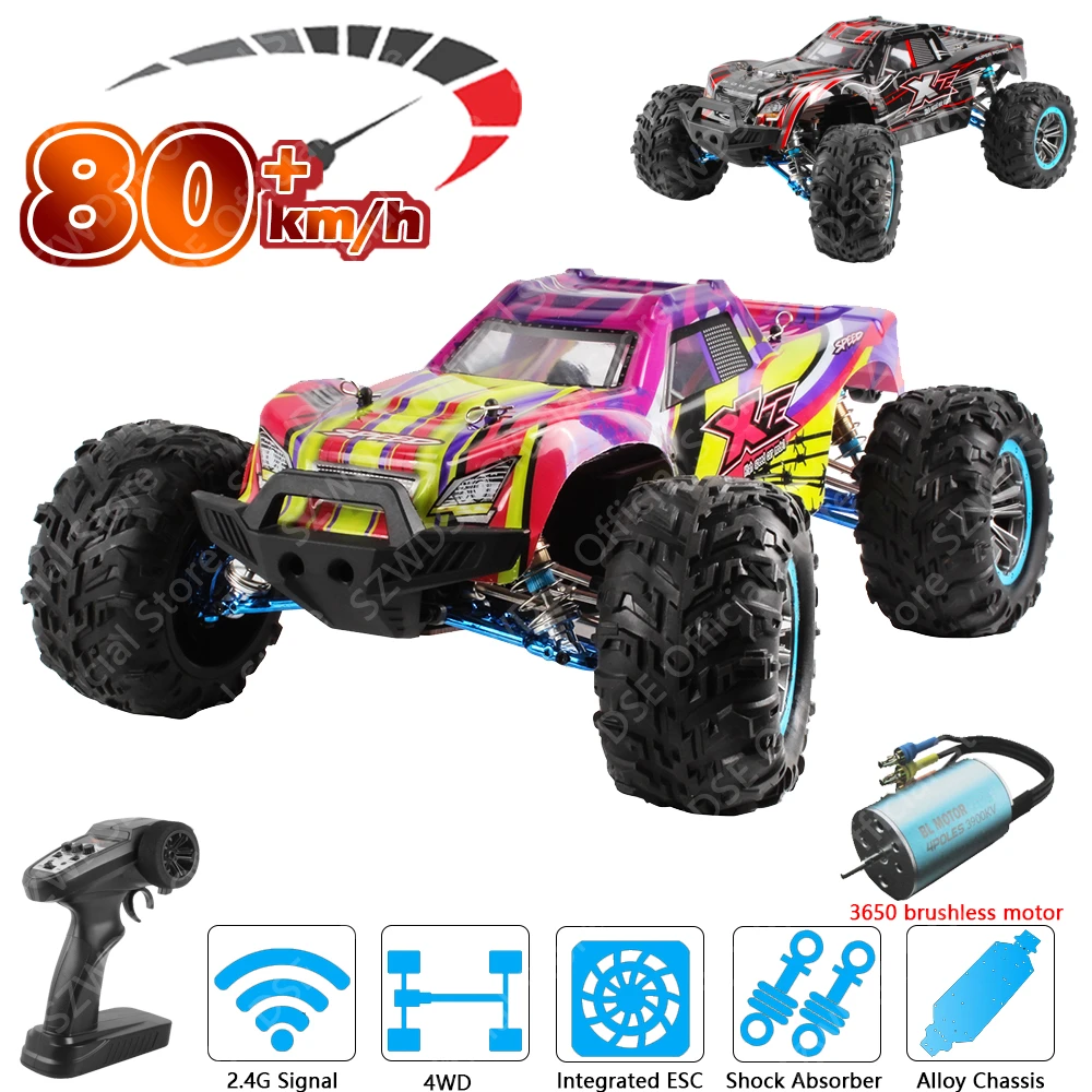 Xlf F22a 1:10 80km/h Rc Car 4wd 2.4g All Metal Undercarriage Brushless Motor Remote Control High ...