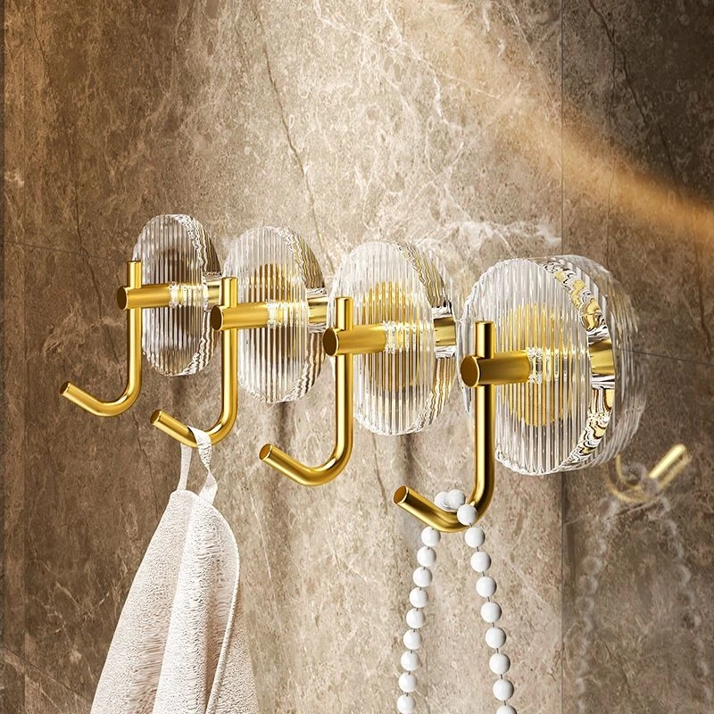 Acrylic Wall Hook Bathroom Towel Rack Door Keys Hooks Punch Free Coat ...