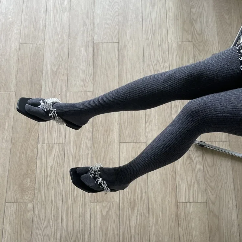 High-Quality-Combed-Cotton-Split-Toe-Woman-Leggings-Solid-Color ...