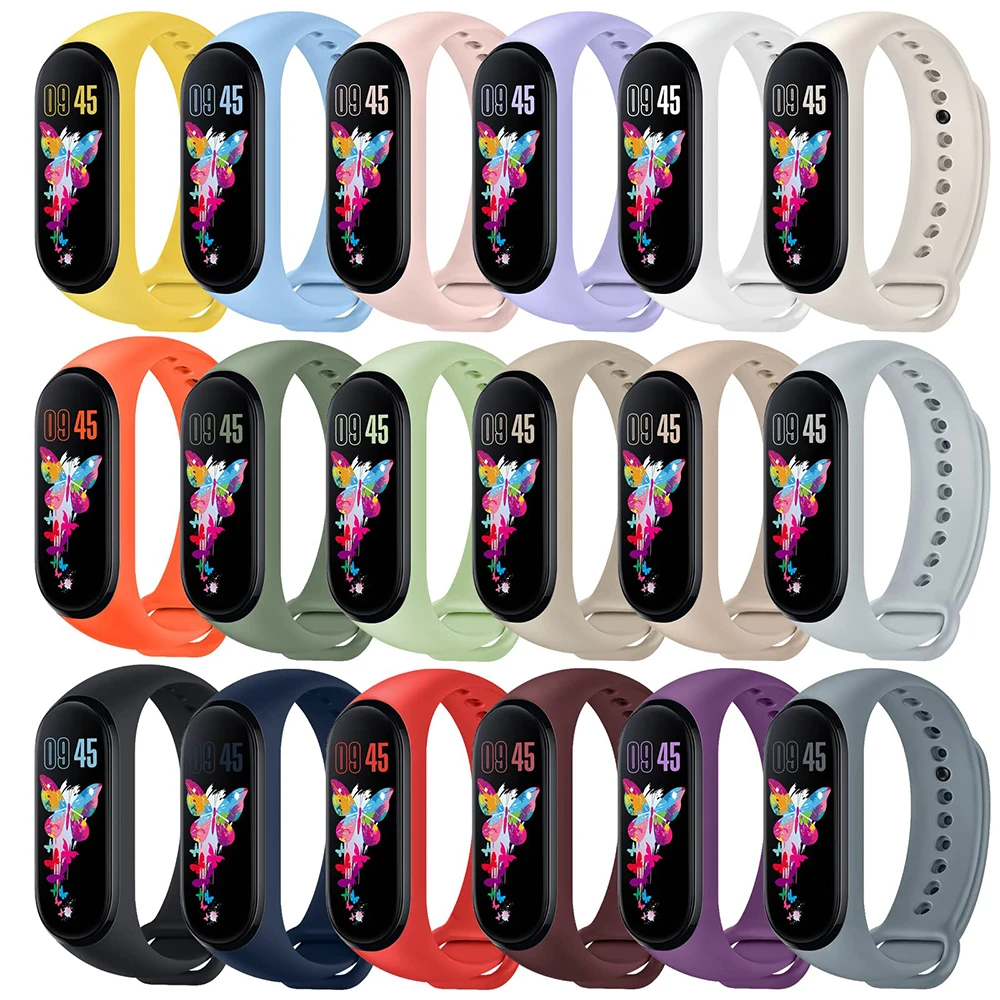 Watchbands-for-Xiaomi-Mi-Band-7-6-5-NFC-bracelet-silicone-Sport-watch ...