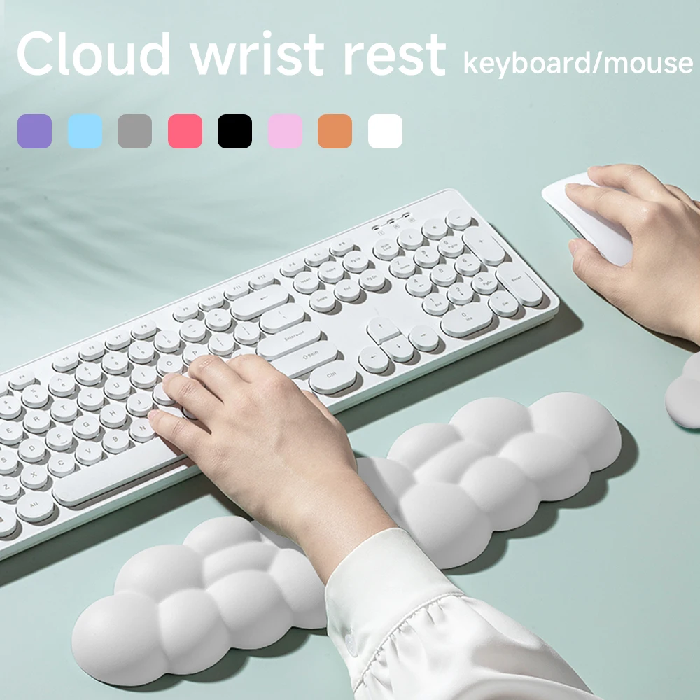 Mouse-pad-with-wrist-rest-keyboard-cloud-anti-slip-desktop-office-gamer ...