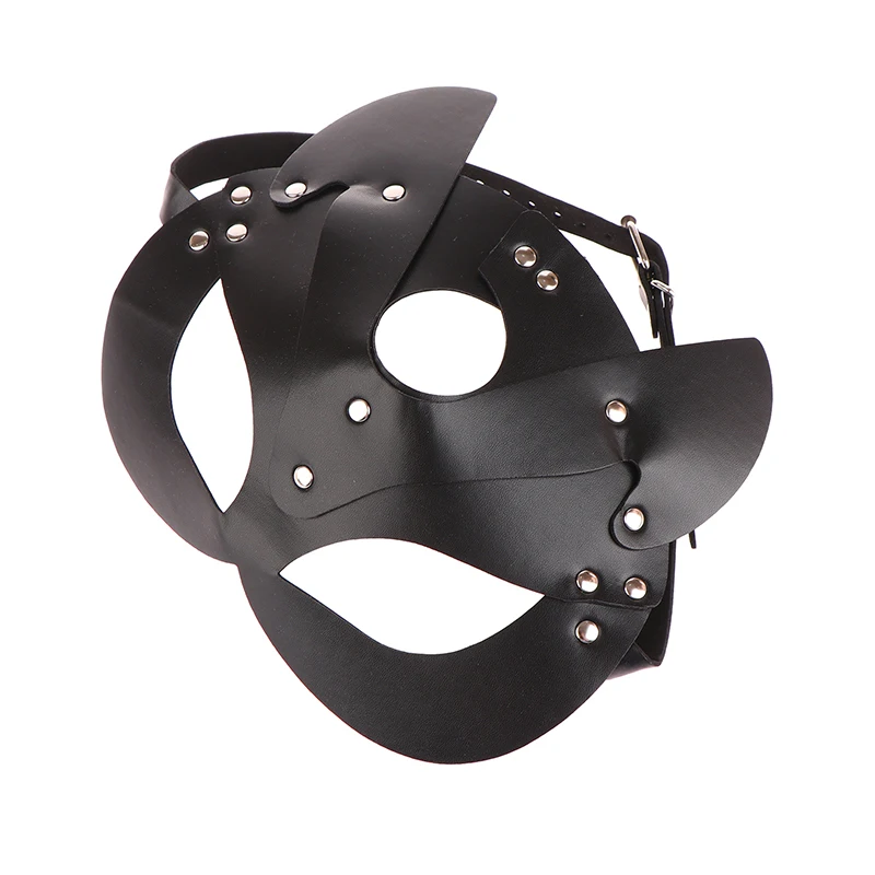 Sexy-Half-Face-Mask-Cosplay-Props-for-Cat-Women-Rivet-Punk-Collar ...