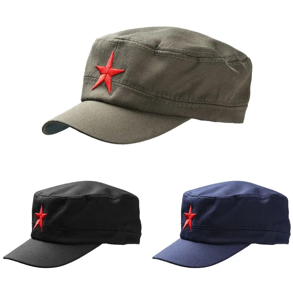 Unisex-Adjustable-Classic-Army-Hat-Sun-Hats-Plain-Cap-Red-Star.jpg