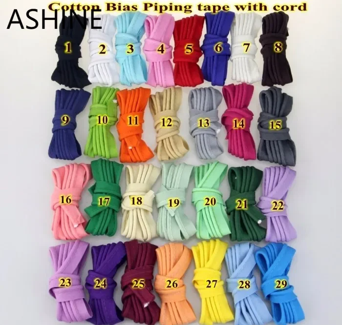 Cotton Bias Cord Tape Flange Piping Trim Binding Covered Insertion Tap ...