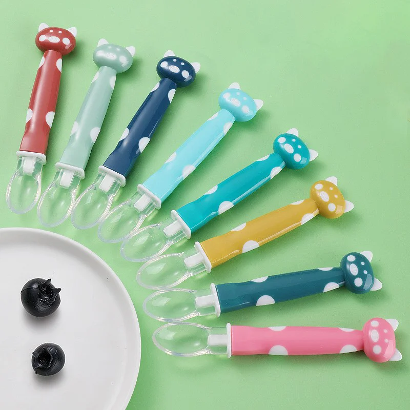 Baby Silicone Soft Spoon Training Feeding Spoons for Children Kids Cute ...