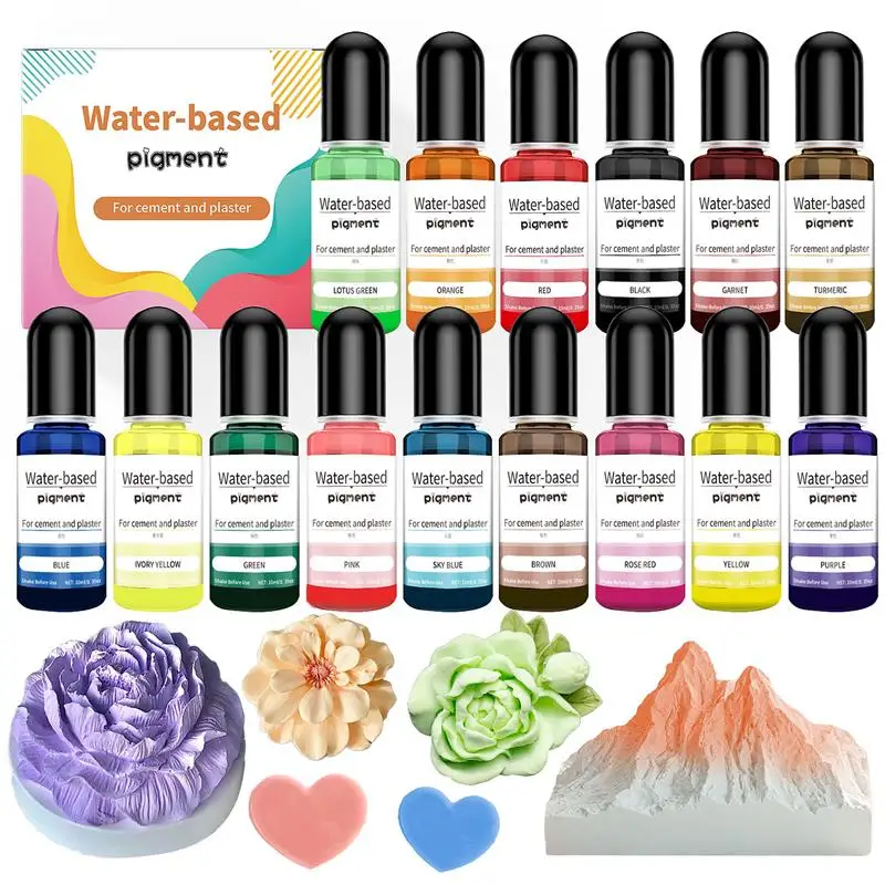 15-Kleuren-Set-10Ml-Gipspigment-Vloeibare-Kleurstof-Kleurstof-Gips ...