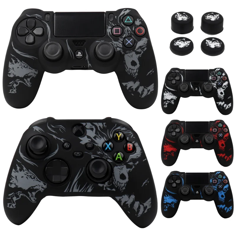 Silicone Soft Laser Carving Case For PS4 Xbox One S Series X Controller ...