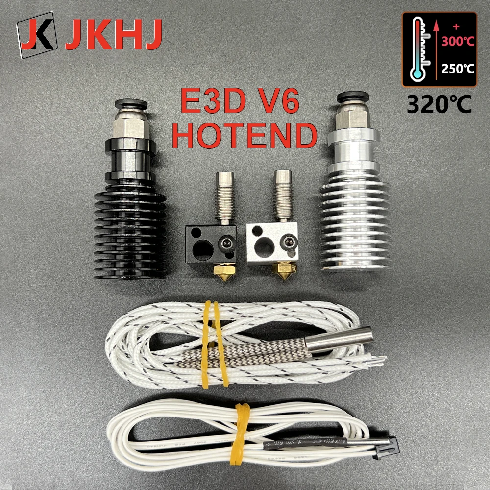 E3D V6 Hotend Kit 3d Printer Accessories 320℃ High Temperature Version J head Remote Extruder ...