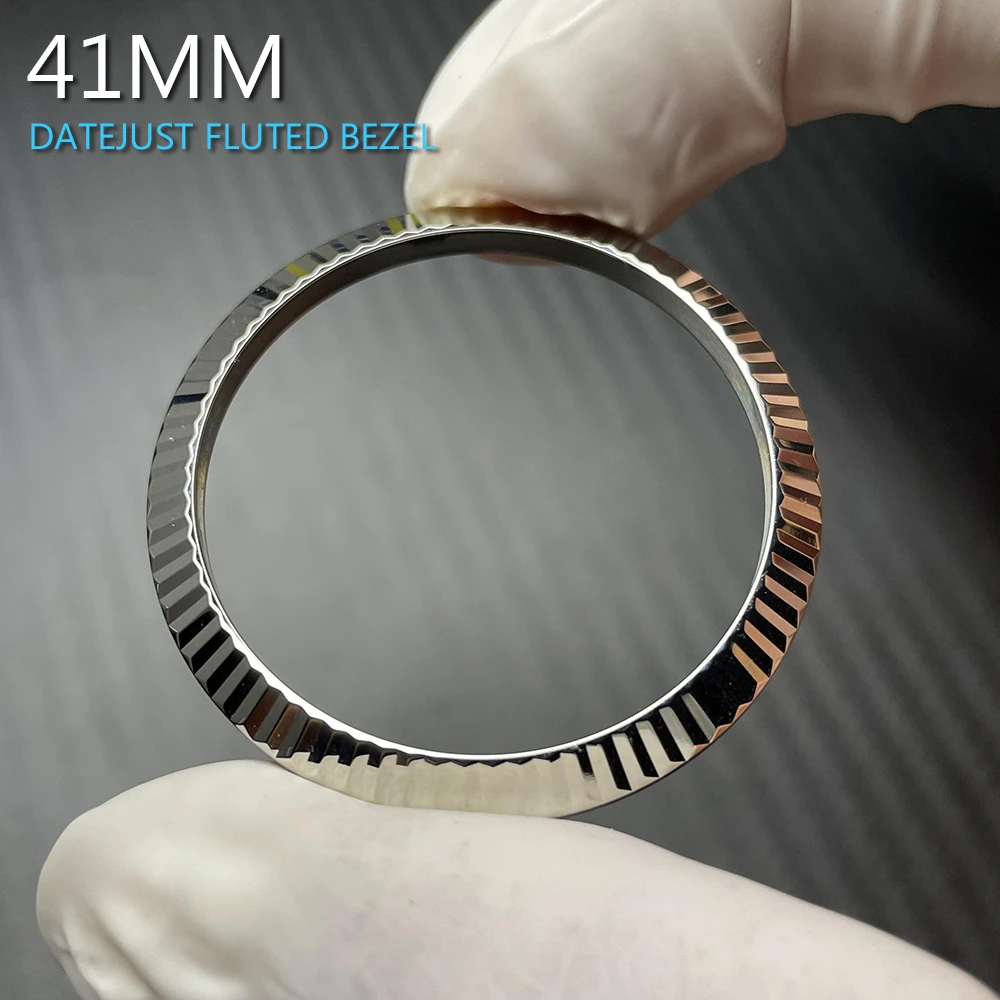 Datejust용 스테인리스 스틸 플루트 베젤 슈트, 41mm 케이스, MOD 교체 부품, 플라스틱 링 포함, 39mm x 32 ...