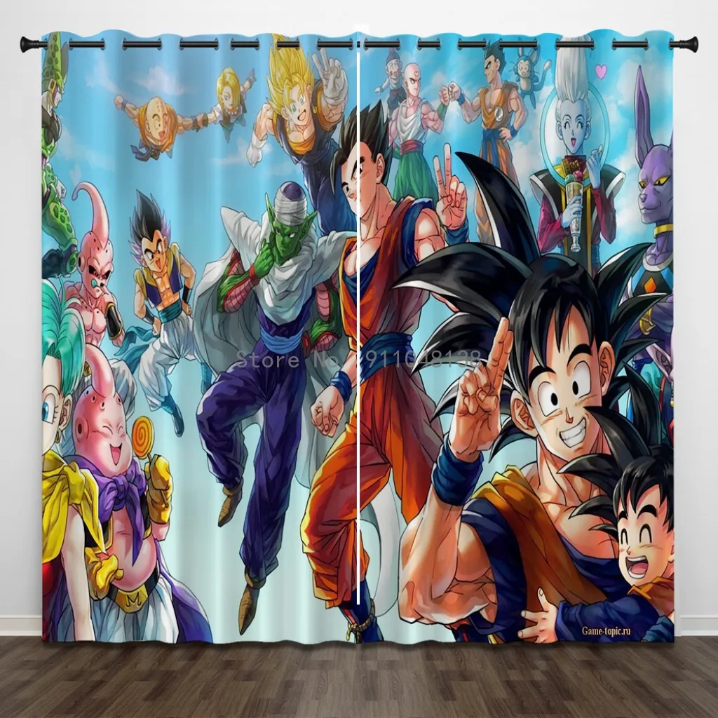 New Dragon Ball Window Curtain Goku Children Bedroom Curtain Cartoon ...