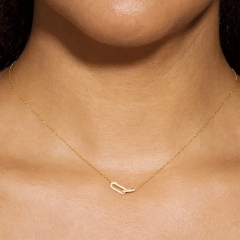 LENNIK 925 Sterling Silver Geometric Smooth Necklace Women With ...