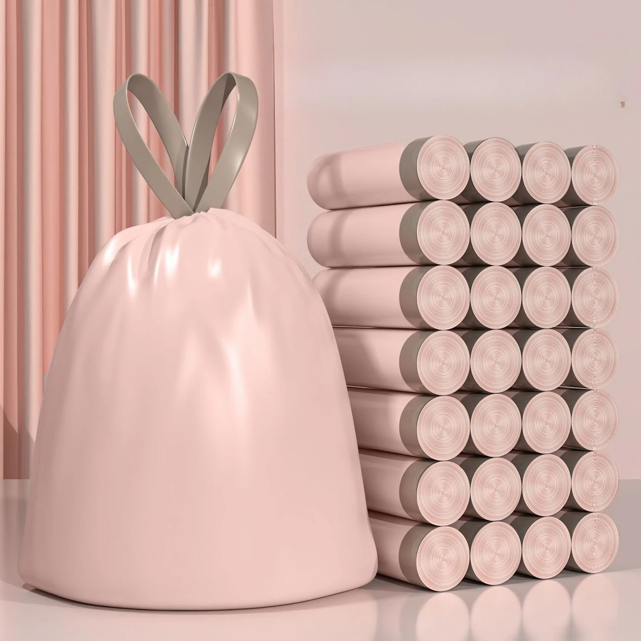 Drawstring Trash Bags, Extra Thick & Leak-Proof with Handles, Heavy ...