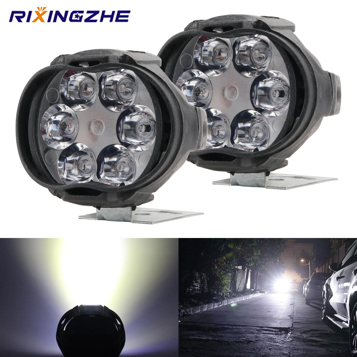 Faro-LED-para-motocicleta-l-mpara-auxiliar-antiniebla-luces-de-trabajo ...