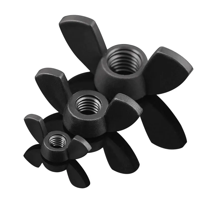 Hand-tightening-Black-nylon-nut-Butterfly-nut-Ingot-plastic-wing-nut-M3 ...