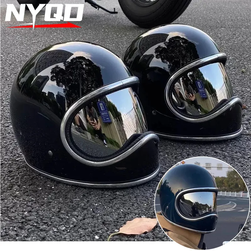 Casco-de-motocicleta-Vintage-protector-de-cabeza-de-fibra-de-vidrio ...