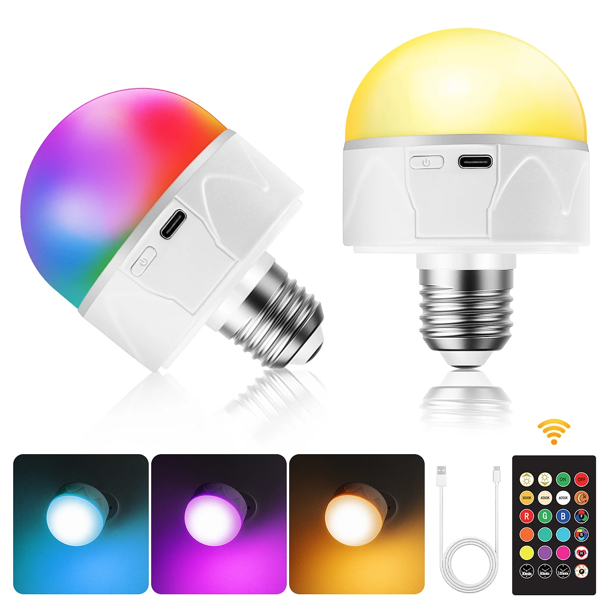 2PCS-Rechargeable-E27-Detachable-Magnetic-Battery-Operated-Light-Bulb ...