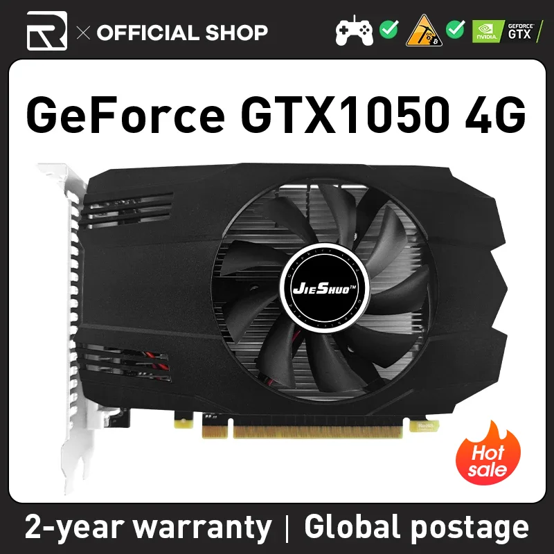 JIESHUO-Graphics-card-NVIDIA-GTX-1050-4GB-640SP-128BIT-GPU-gtx1050-4g ...