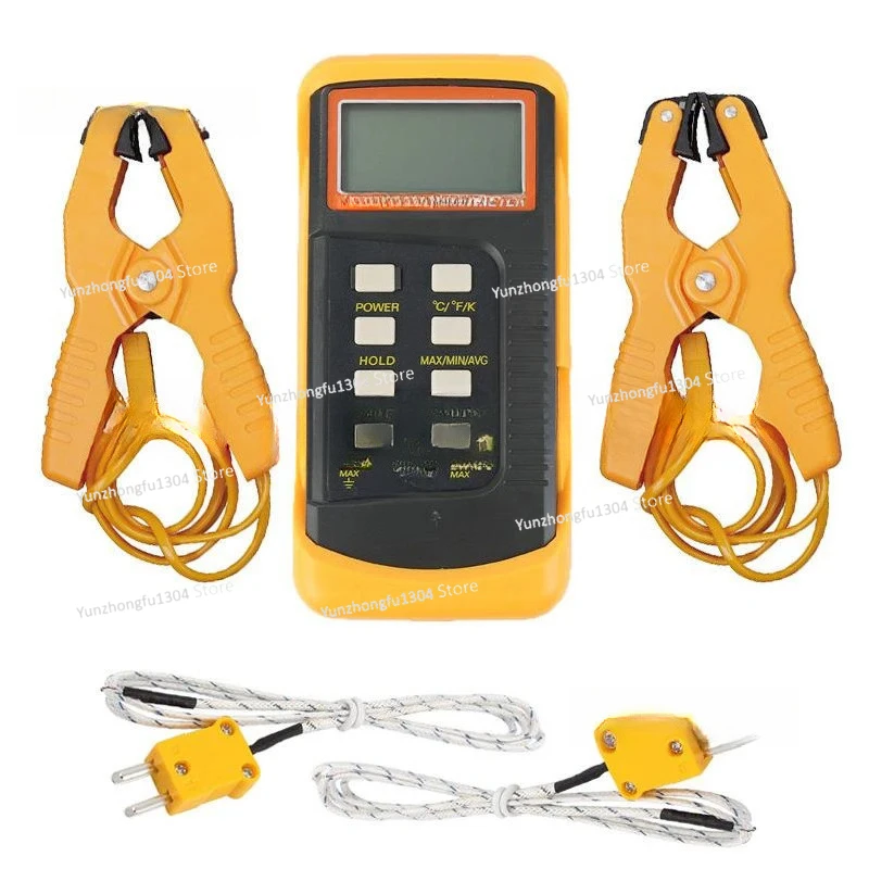 Digital K Type (-50-1300°C) Dual Channel, 2 r Pipe Clamp and 2 Sensor ...