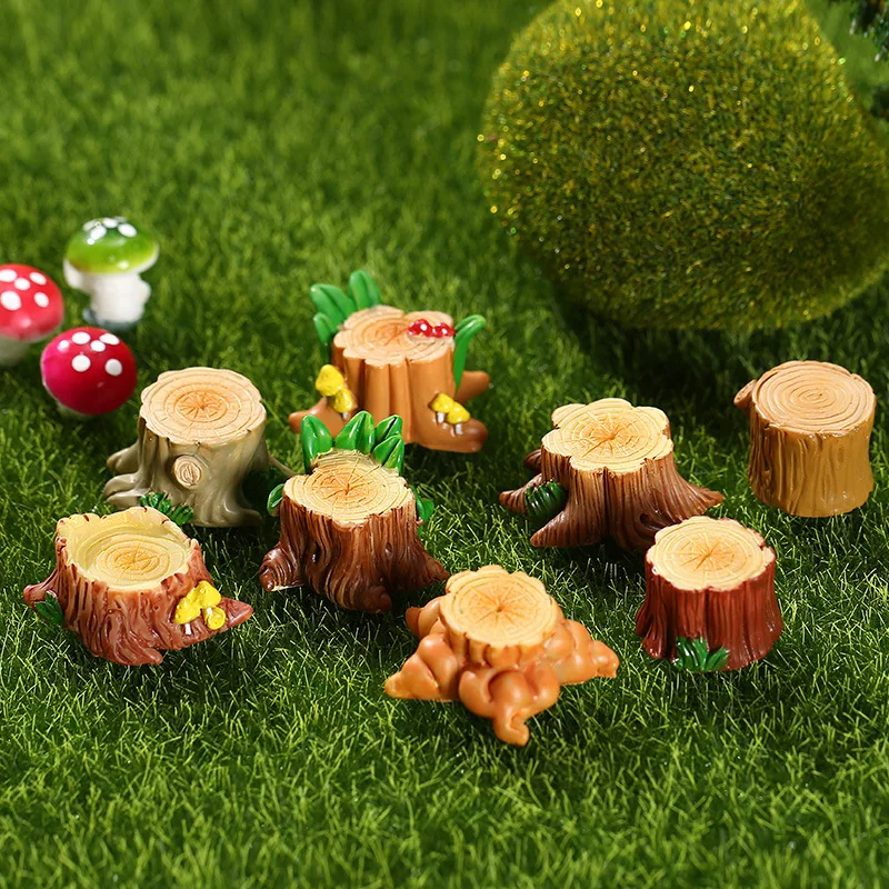 1-8pcs-Miniature-Tree-Stump-Crafts-Decorations-Tree-Stump-Fairy ...