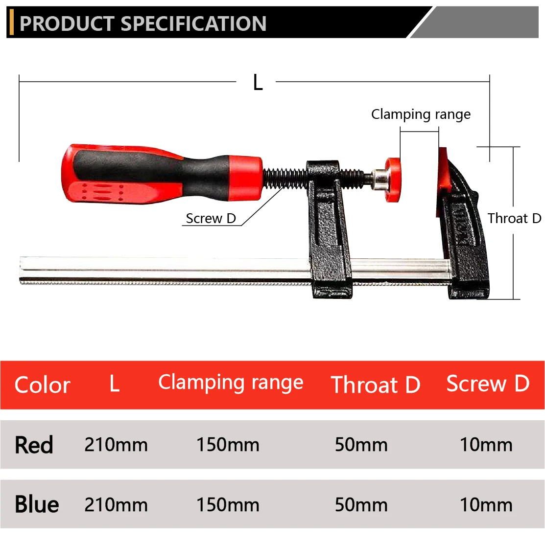 2pcs Pro F Clamp Quick-Release – Industrial-Grade Metal/Wood Clamp ...