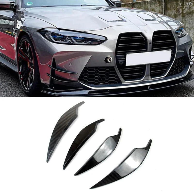 4pcs Real Carbon Fiber Front Bumper Side Canards Splitter Spoiler For -bmw G80 M3 G82 G83 M4 ...